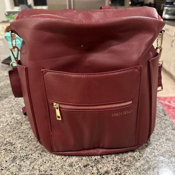 Fawn Design | Bags | Fawn Design Burgundy Backpack Diaper Bag | Poshmark